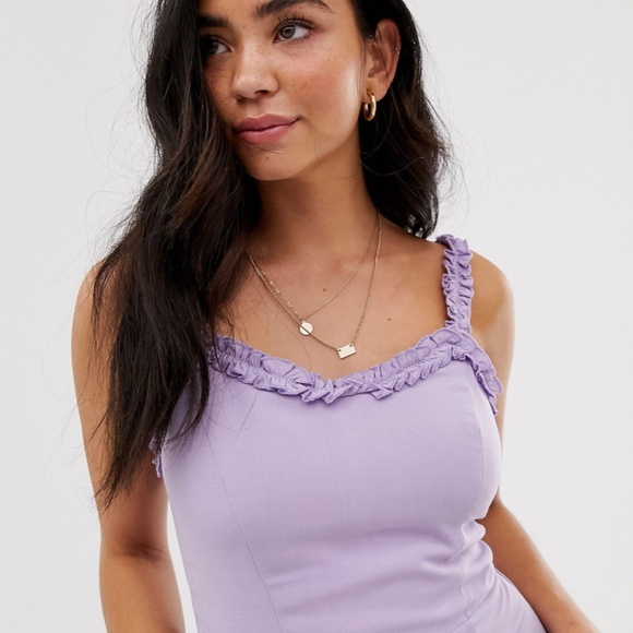 New Look | Dresses | New Look Ruffle Lavender Purple Strappy Sundress ...